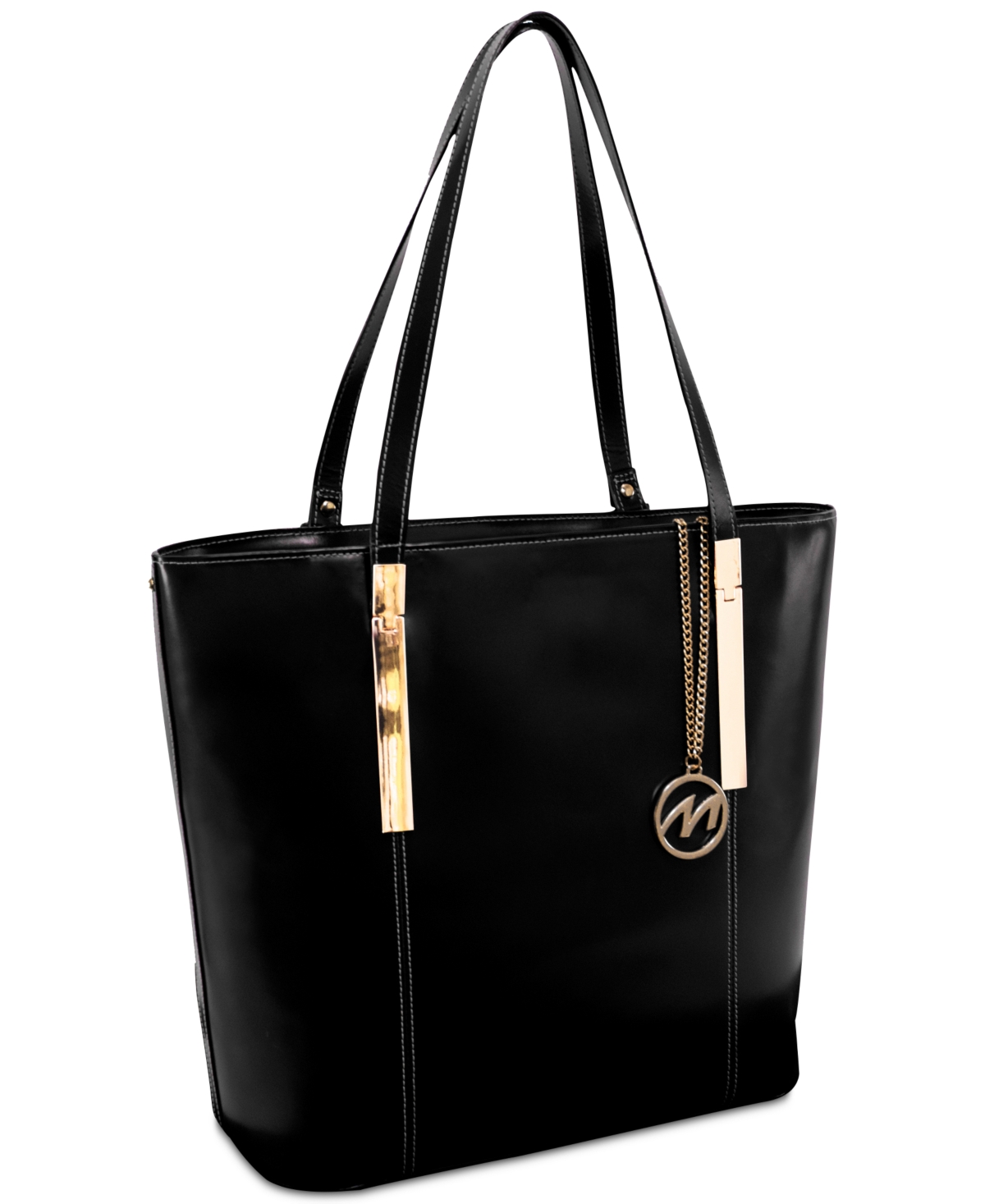 Click here for McKlein Cristina Leather Tote - Black prices
