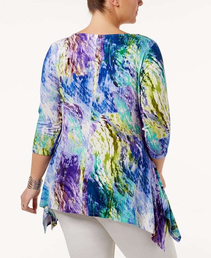 Belldini Plus Size Handkerchief-Hem Tunic - Macy's