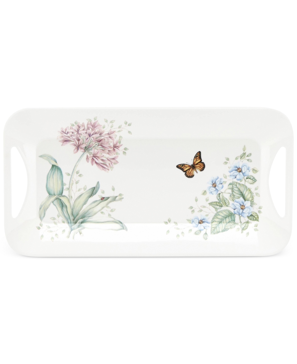 Lenox Butterfly Meadow Melamine Hors DOeuvre Tray - White