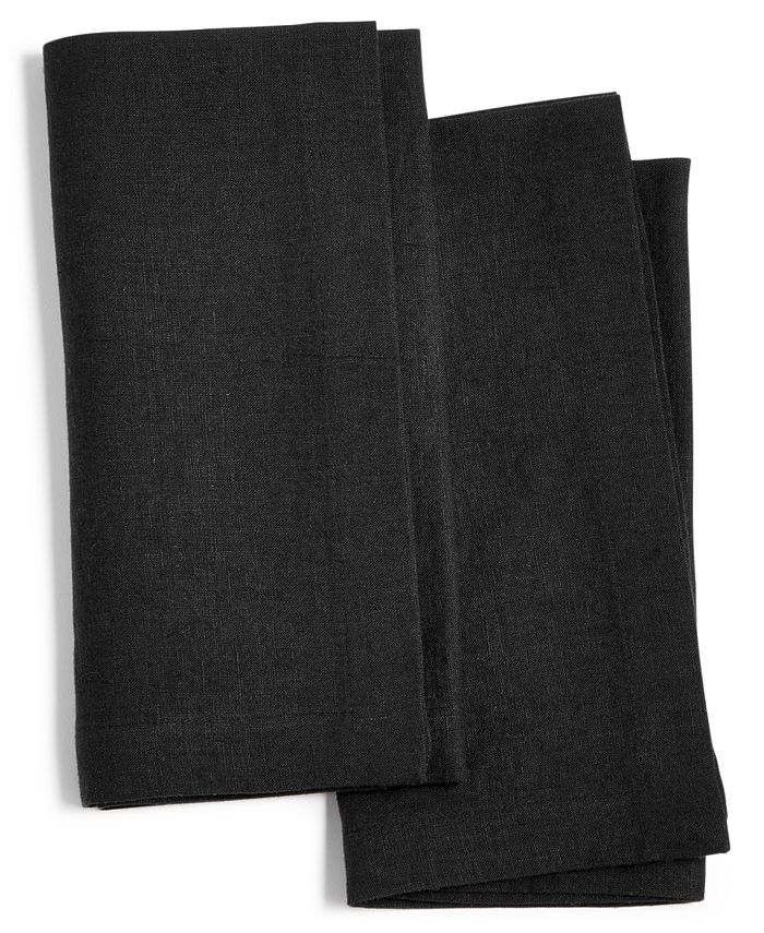 Hotel Collection Modern Black 2-Pc. Linen Napkin Set, Created for Macy ...