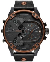 Diesel Men's Chronograph Mr. Daddy 2.0 Brown Leather Strap Watch 57mm ...