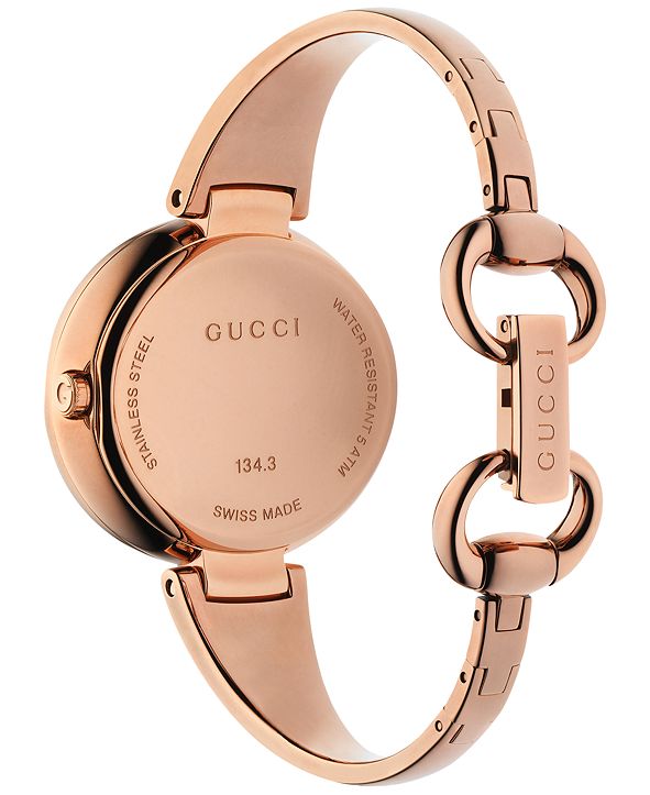 Gucci Women's Swiss Guccissima Rose Gold-Tone PVD Bangle Bracelet Watch ...