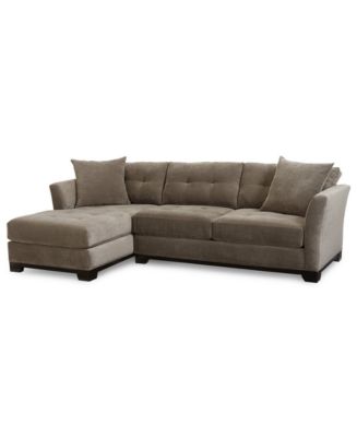 Elliot Fabric Microfiber 2-Pc. Chaise Sectional Sofa, Created for Macy ...