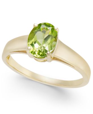 Peridot Solitaire Ring (1-1/2 ct. t.w.) in 14k Gold - Macy's