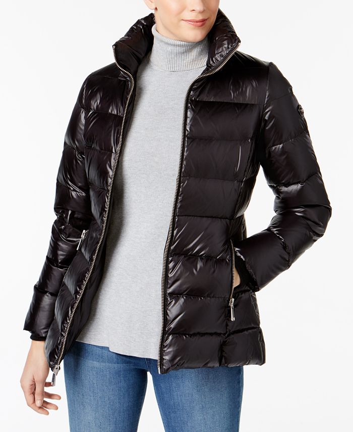 Andrew Marc Fox-Fur-Trim Hooded Puffer Coat - Macy's