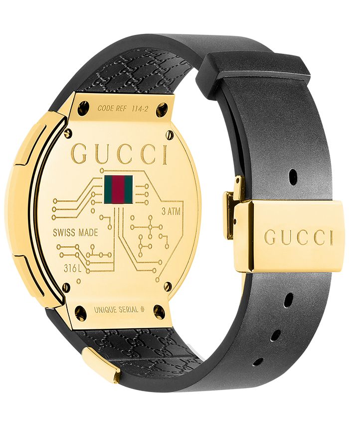 Gucci Men's Swiss Digital I-Gucci Black Rubber Strap Watch 44mm - Macy's