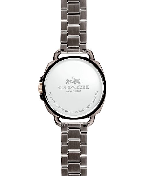 COACH Women's Tatum Gray Ion-Plated Stainless Steel Bracelet Watch 34mm ...