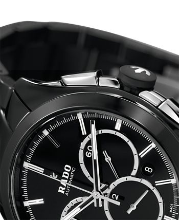 Rado Watch, Men's Swiss Automatic Chronograph Hyperchrome Black High ...