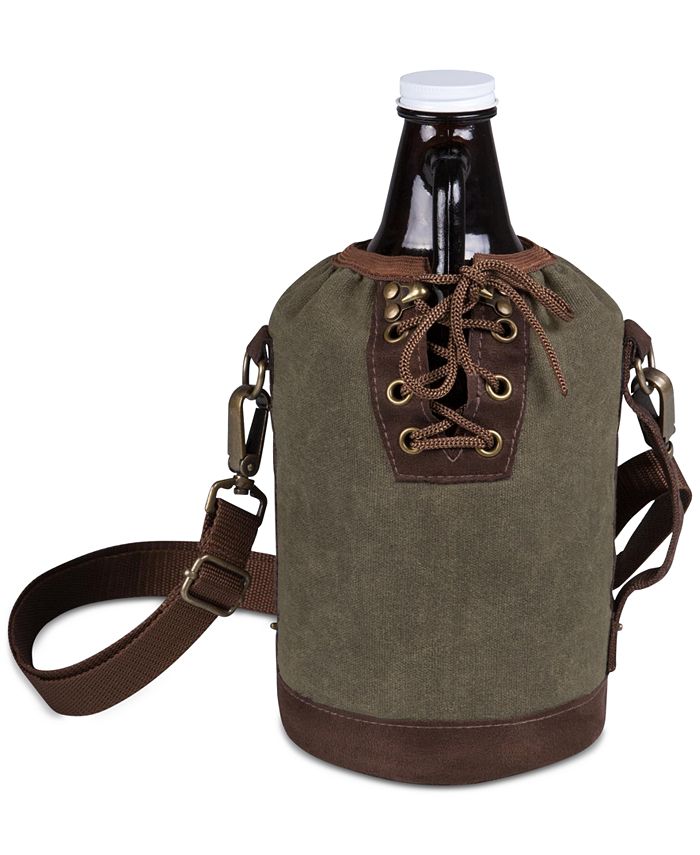 Picnic Time Legacy® by Insulated Growler Tote with 64 oz. Amber Glass ...