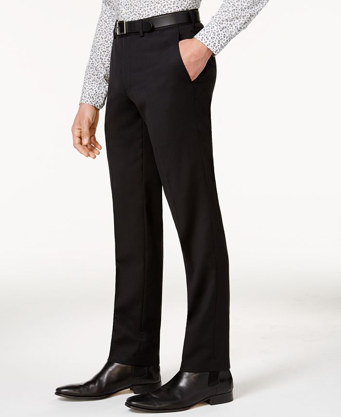 Bar III Black Solid Slim-Fit Pants - Macy's