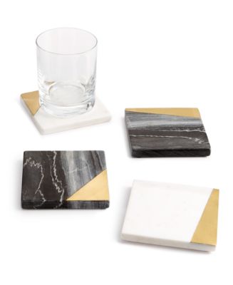 CLOSEOUT! Hotel Collection 4-Pc. Marble Coaster Set, Created for Macy's ...