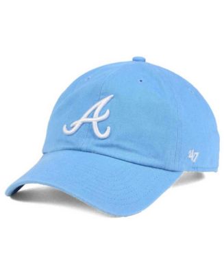 '47 Brand Women's Atlanta Braves Powder Blue/White CLEAN UP Cap - Macy's