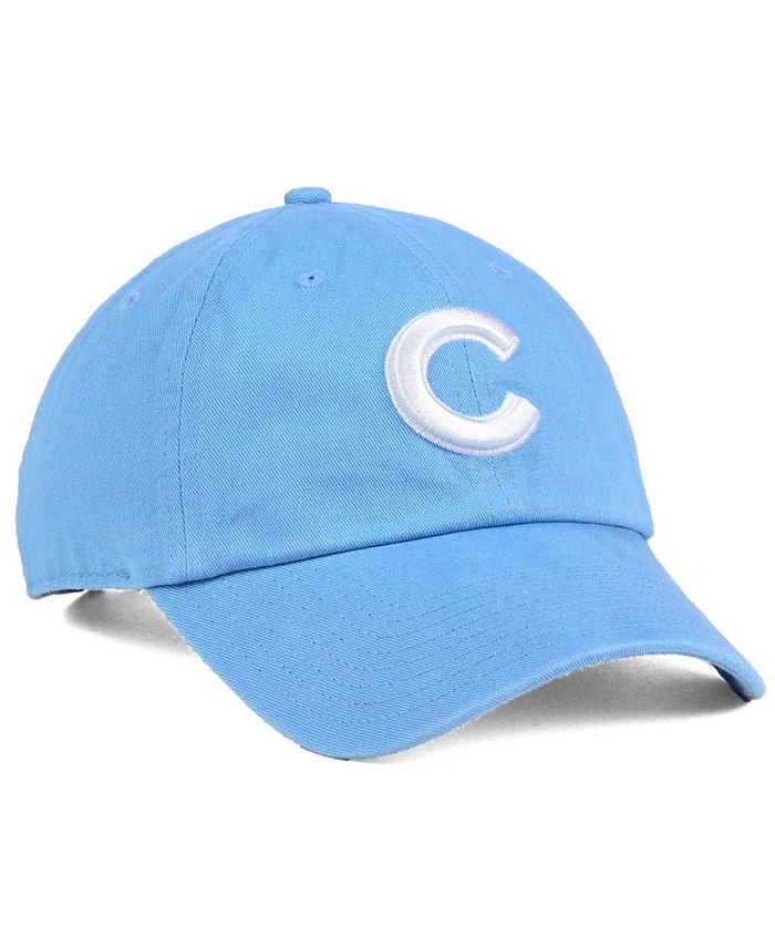 '47 Brand Women's Chicago Cubs Powder Blue/White CLEAN UP Cap - Macy's