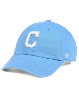 '47 Brand Women's Cleveland Indians Powder Blue/White CLEAN UP Cap - Macy's