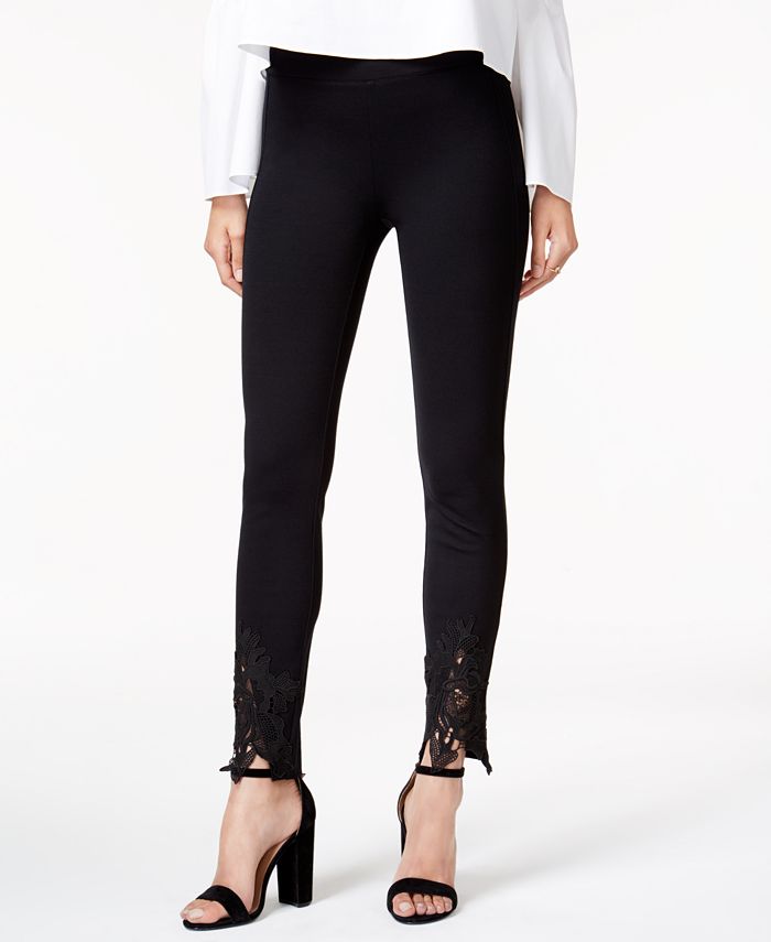 Bar III Lace-Trim Skinny Pants, Created for Macy's - Macy's