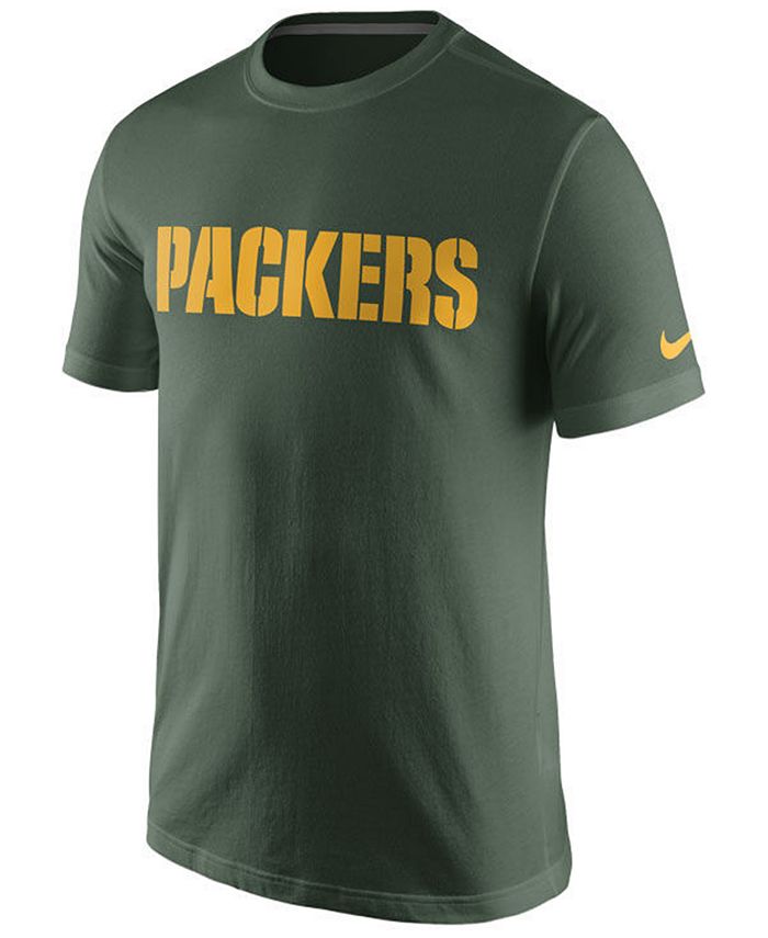 Nike Men's Green Bay Packers Cotton Essential Wordmark T-Shirt - Macy's