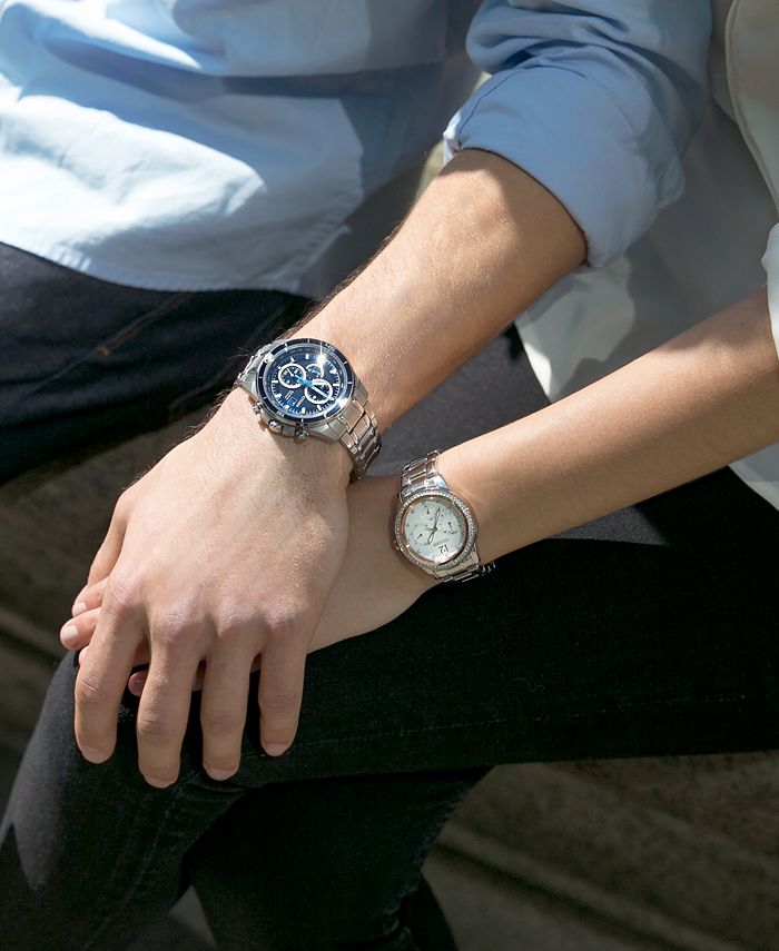 Citizen Men's Chronograph Eco-Drive Titanium Bracelet Watch 43mm CA0349 ...