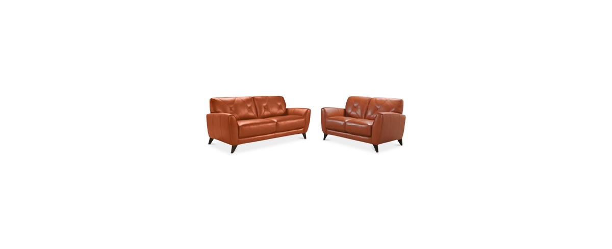Click here for Myia 82 Tufted Back Leather Sofa and 62 Loveseat S... prices