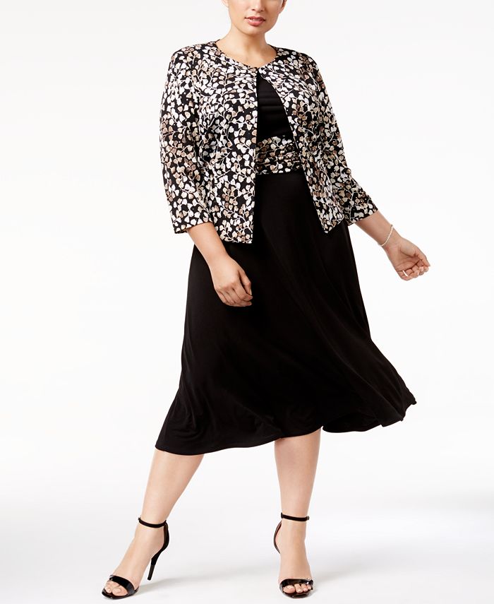 Jessica Howard Plus Size Embellished A-Line Dress & Jacket - Macy's