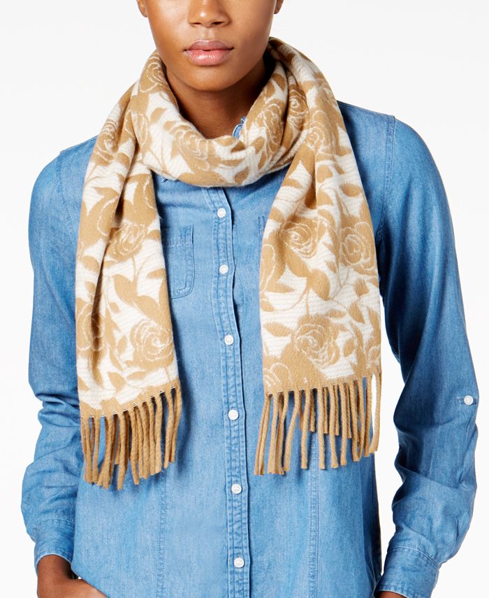 Cejon Rose Print Woven Scarf - Macy's