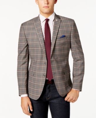 Nick Graham Men's Slim-Fit Plaid Jacket - Macy's