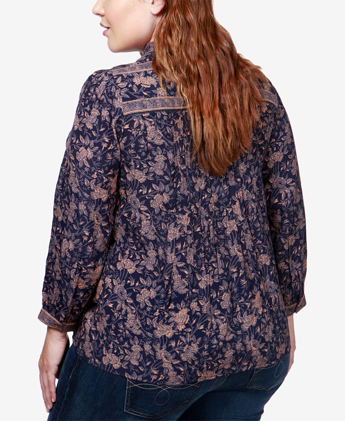Lucky Brand Trendy Plus Size Printed Top - Macy's