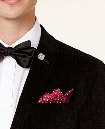 Nick Graham Men's Slim-Fit Black Velvet Houndstooth Dinner Jacket - Macy's