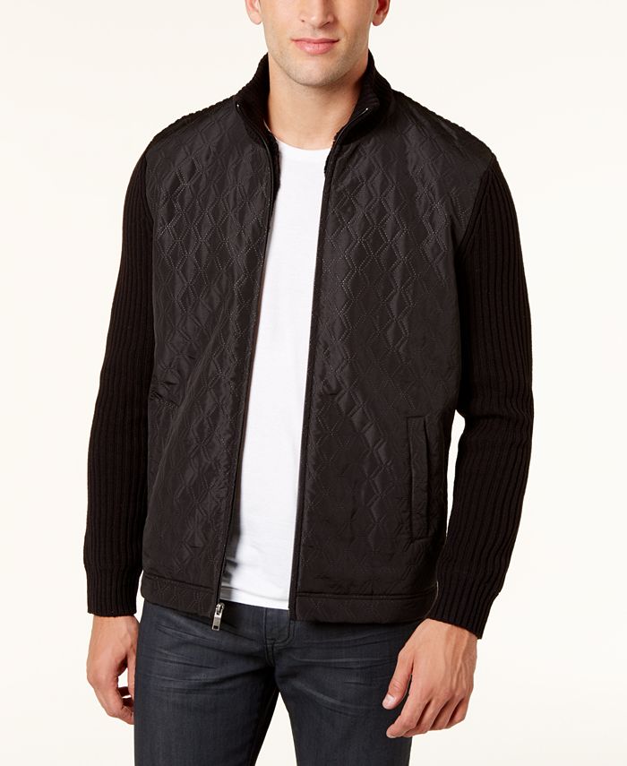 Alfani Men's Embossed Full-Zip Cardigan, Created for Macy's - Macy's