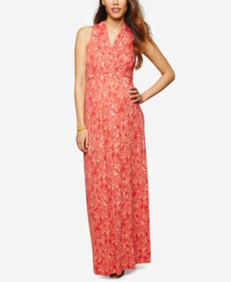 Motherhood Maternity Printed Maxi Dress - Macy's