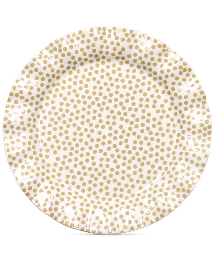 Coton Colors by Laura Johnson Cobble Small Dot Ruffle Dinner Plate - Macy's