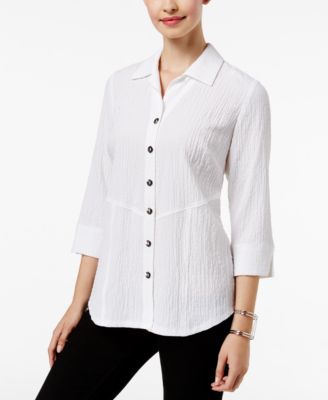 JM Collection Textured Back-Button Shirt, Created for Macy's - Macy's