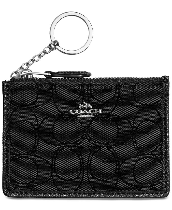 COACH Boxed Mini Skinny ID Case in Signature Jacquard - Macy's