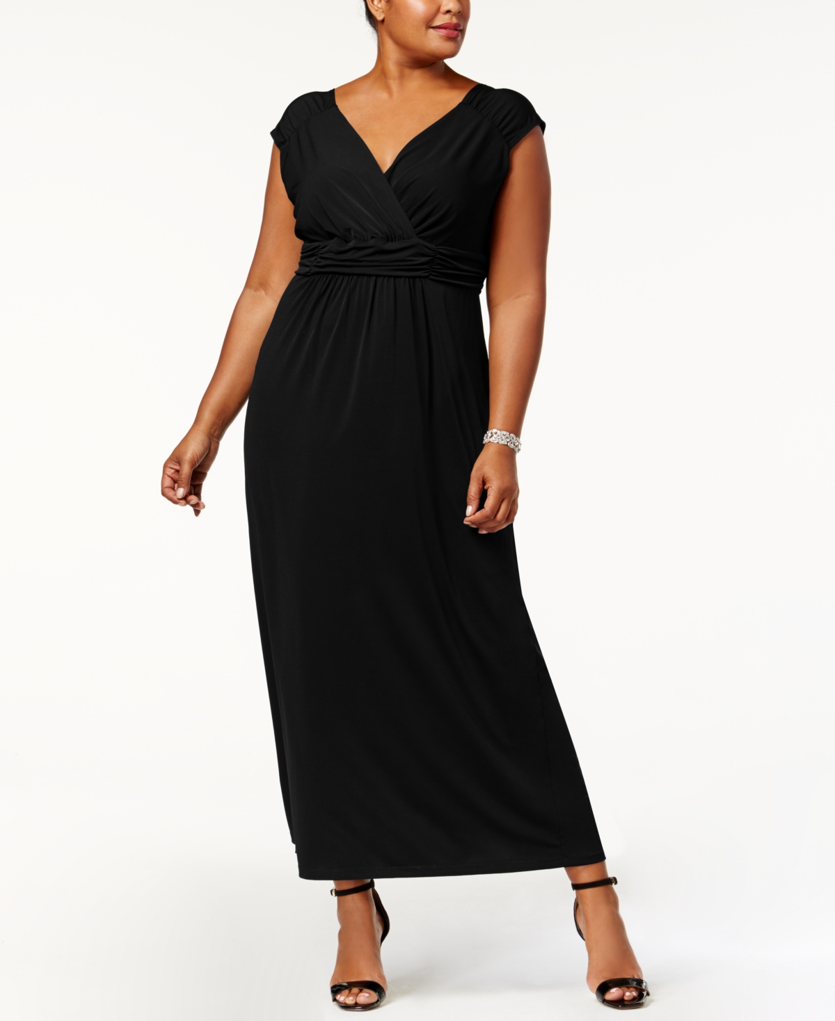 Click here for Ny Collection Plus Size Ruched Empire Maxi Dress -... prices