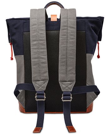 Fossil Men's Defender Colorblocked Roll-Top Backpack - Macy's