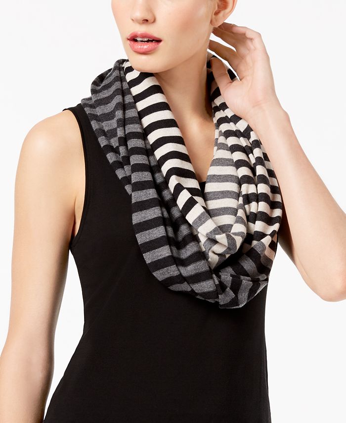 Eileen Fisher Merino Wool Striped Infinity Scarf - Macy's