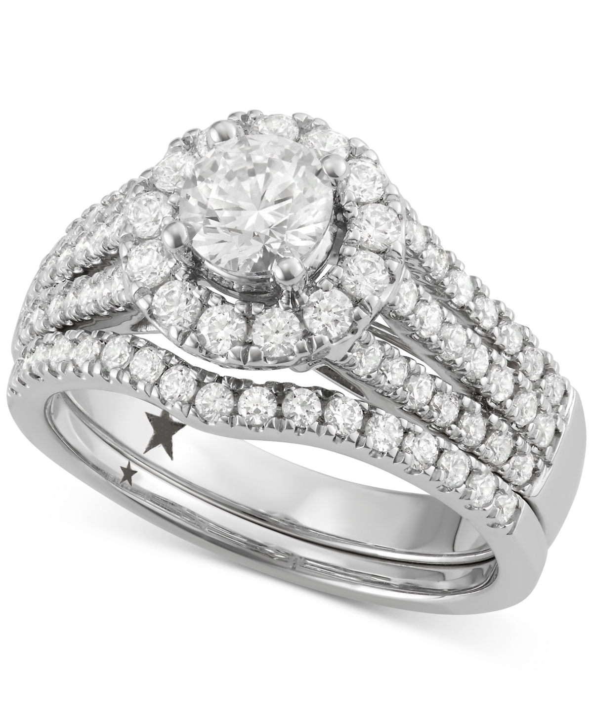 Click here for Diamond Halo Engagement Bridal Set (1-3/4 ct. t.w.... prices