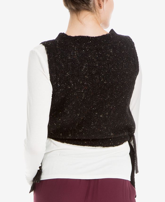 Max Studio London Cropped Side-Tie Sweater Vest - Macy's