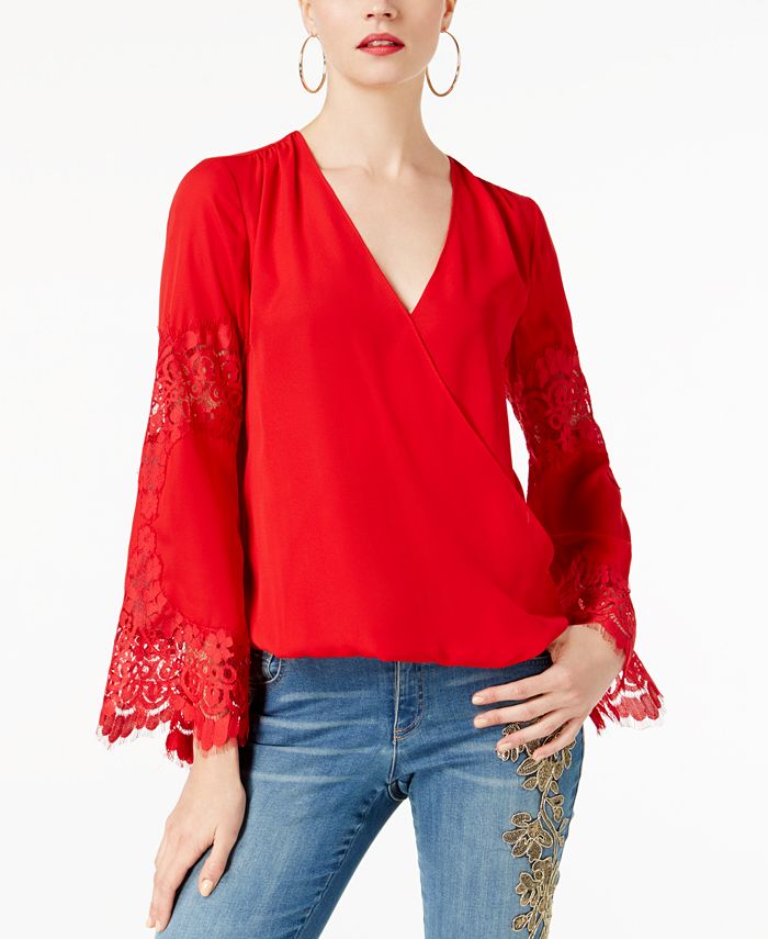 INC International Concepts INC Lace Surplice Top, Created for Macy's ...