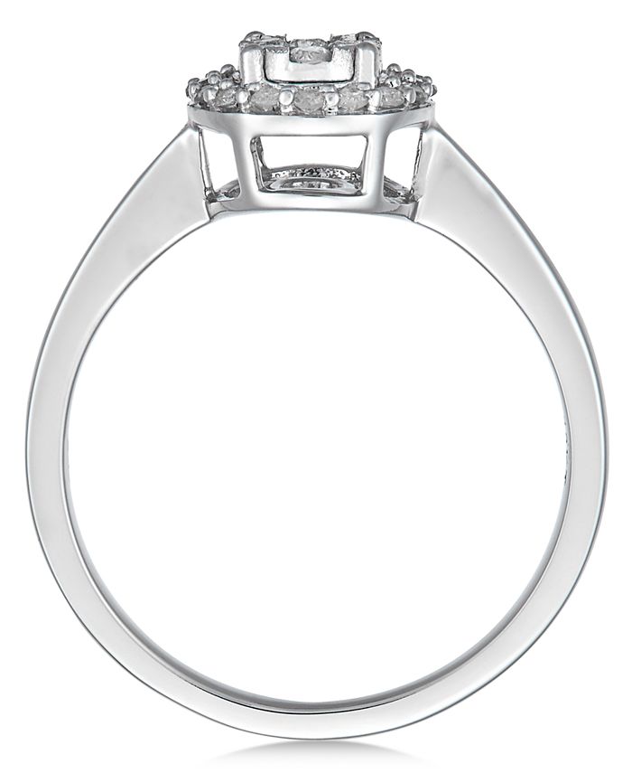 Promised Love Diamond Cluster Promise Ring (1/4 ct. t.w.) in White Gold ...
