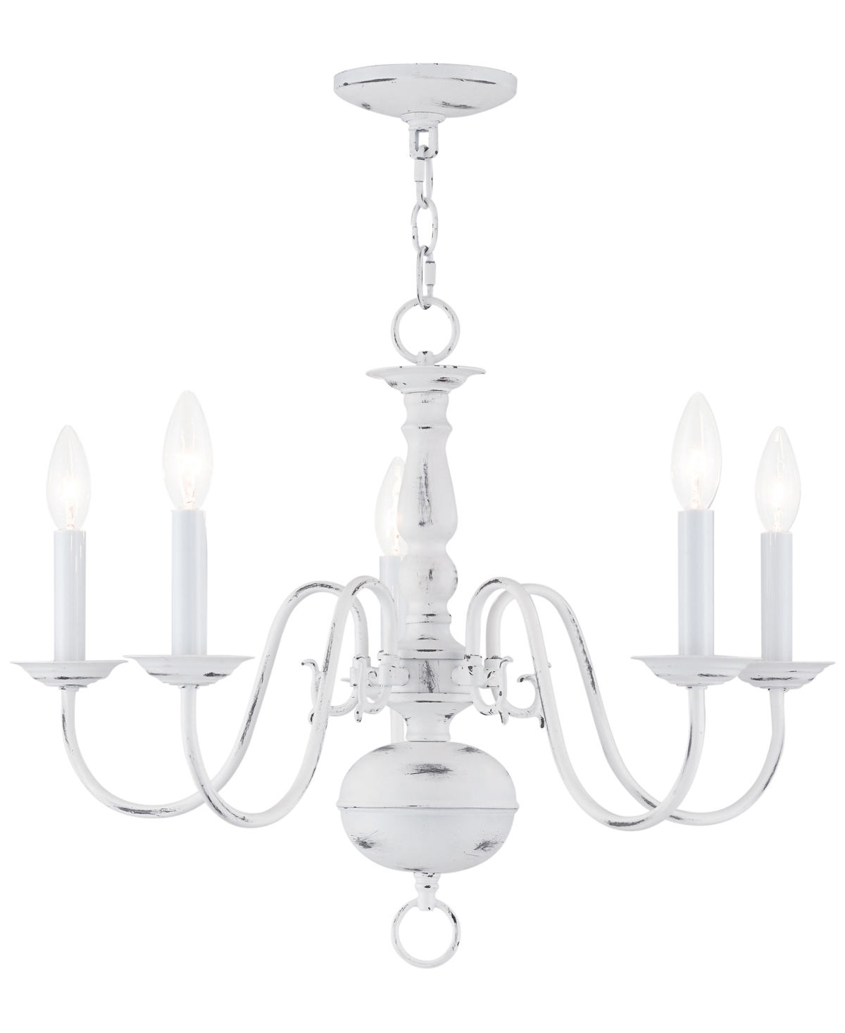 Click here for Livex Williamsburg 5-Light Chandelier - Antique Wh... prices