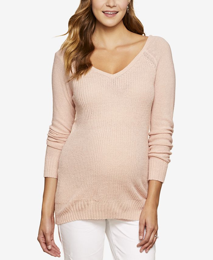 Jessica Simpson Maternity V-Neck Sweater - Macy's