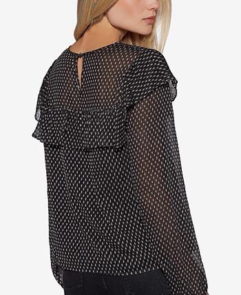 Avec Les Filles Clip-Dot Ruffle Top - Macy's