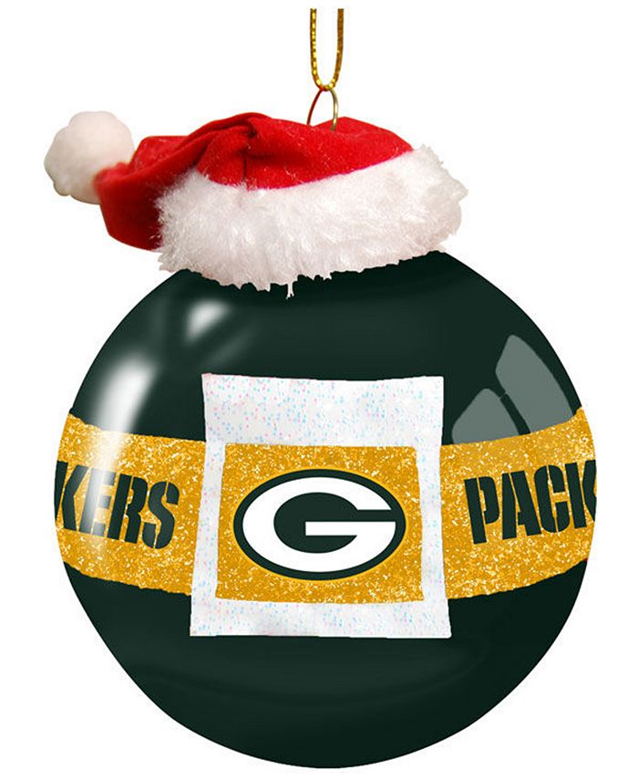 Memory Company Green Bay Packers Glass Santa Belt Ornament - Macy's