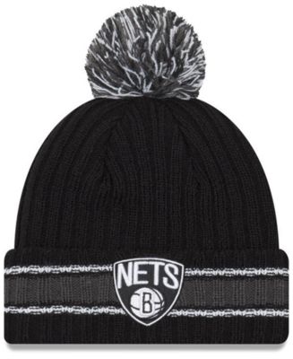 New Era Brooklyn Nets Basic Chunky Pom Knit Hat - Macy's