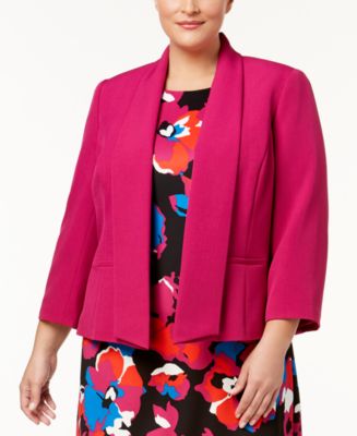 Kasper Plus Size Stretch Crepe Flyaway Jacket - Macy's