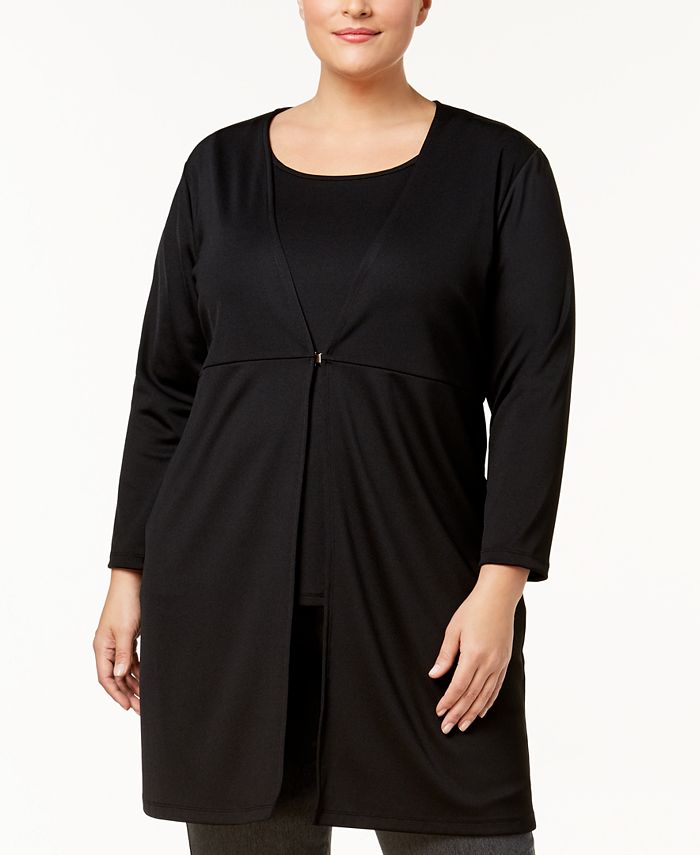 Kasper Plus Size Knit Topper Jacket - Macy's