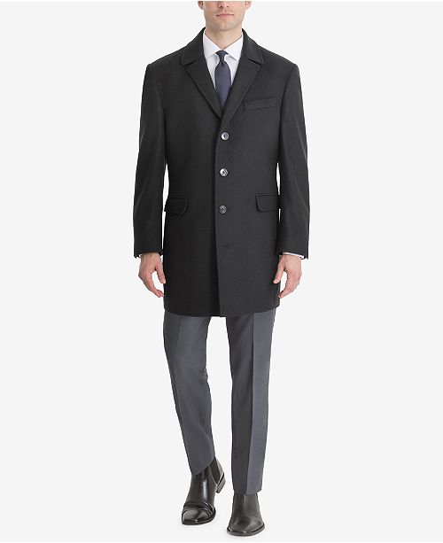Calvin Klein Men's Minneapolis Wool-Blend Slim-Fit Overcoat & Reviews ...
