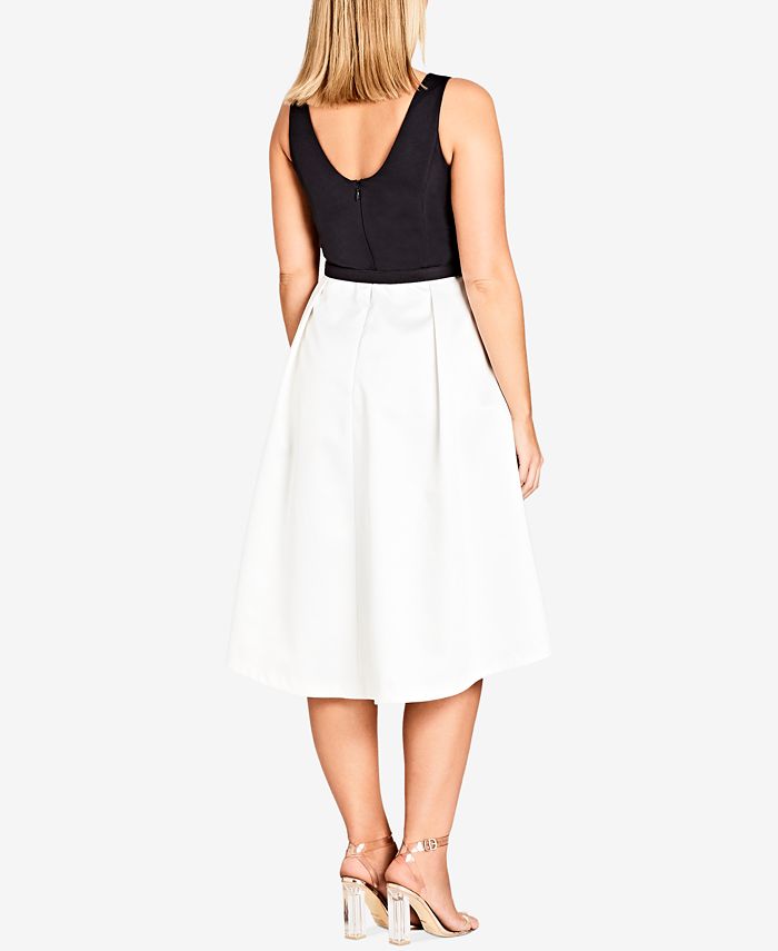 City Chic Trendy Plus Size Colorblock A-Line Dress - Macy's