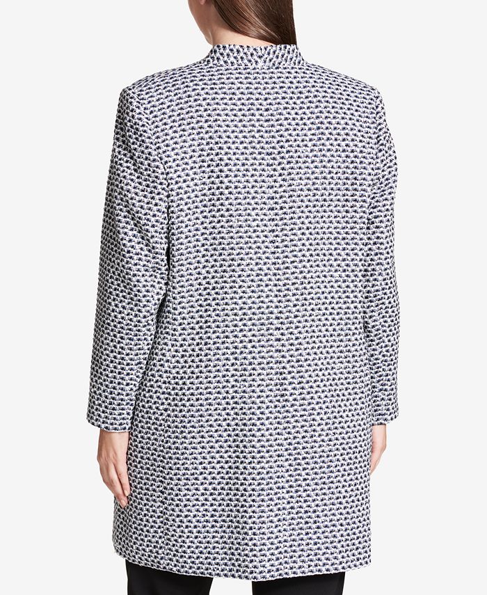 Calvin Klein Plus Size Metallic Tweed Topper Jacket - Macy's