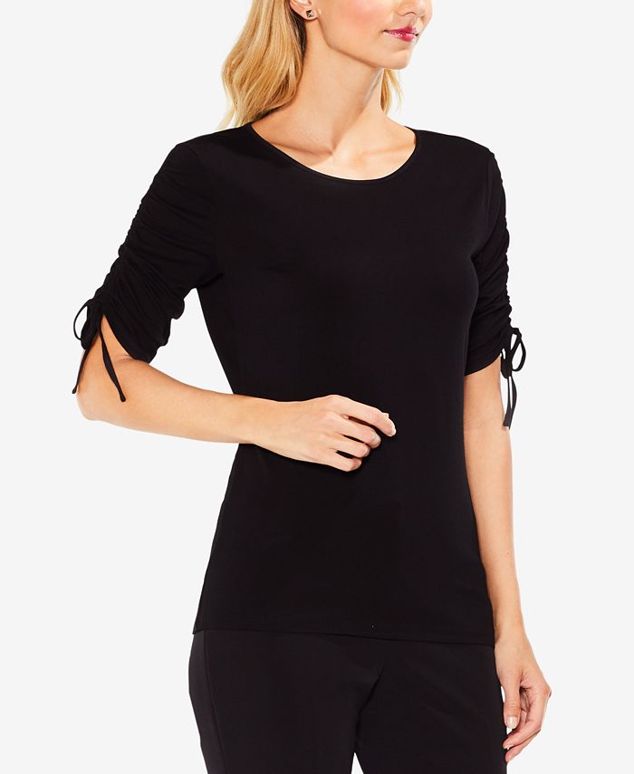Vince Camuto Drawstring-Sleeve Top - Macy's